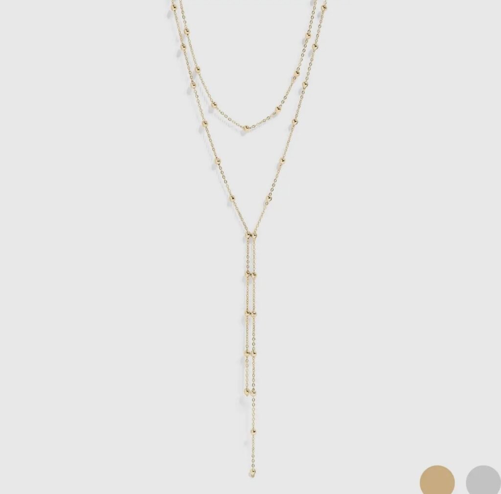 18k Gold Stainless Steel Layered Lariat Necklace – Lausé Jewelry Boutique